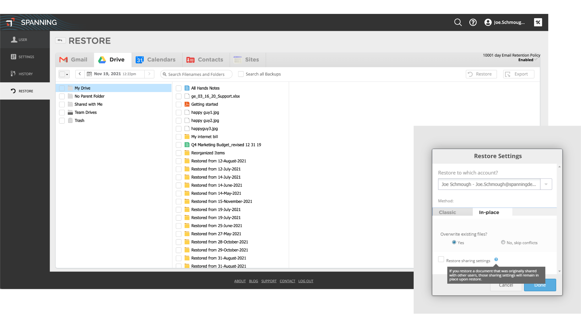 Spanning Backup: backup de Google Workspace de nube a nube Spanning Backup: backup de Google Workspace de nube a nube